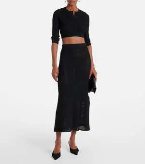 Victoria Beckham Pointelle Cropped Cardigan