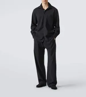 SAMAN AMEL Wool Overshirt - Black