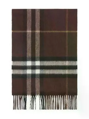 Burberry Check Cashmere Scarf - Brown