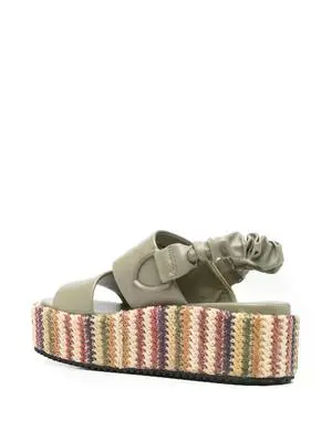 BLAUER. 50mm Striped Heeled Sandals