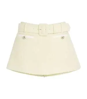 SELF-PORTRAIT Bouclé Belted Skort