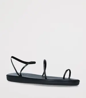 ANCIENT GREEK SANDALS Leather Kansiz Sandals - Black