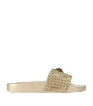 Kurt Geiger Embellished Meena Eagle Slides - Gold