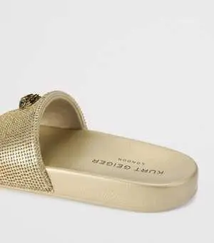 Kurt Geiger Embellished Meena Eagle Slides - Gold