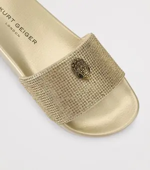 Kurt Geiger Embellished Meena Eagle Slides - Gold