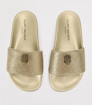 Kurt Geiger Embellished Meena Eagle Slides - Gold