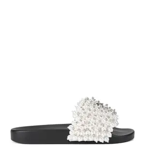 Kurt Geiger Embellished Meena Eagle Slides - White