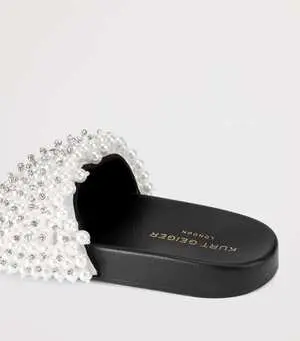 Kurt Geiger Embellished Meena Eagle Slides - White