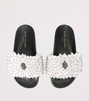Kurt Geiger Embellished Meena Eagle Slides - White