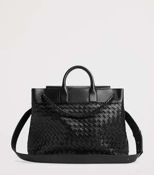 Bottega Veneta Leather Andiamo Voyager Cross-body Bag - Grey