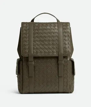 BOTTEGA  VENETA Intrecciato Leather Backpack - Cypress