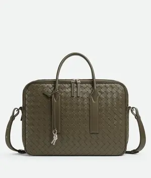 BOTTEGA  VENETA Intrecciato Leather Briefcase - Cypress