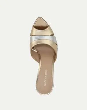 Veronica Beard Cassiel Metallic Slide Sandal