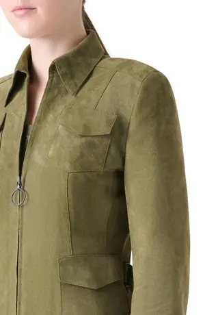Akris Fitted Suede Jacket