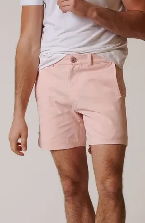 LEISURE LAB Stretch Cotton Chino Shorts Rose Spritz