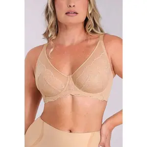 SHAPELLX Supportive Unlined Lace Underwired Bra - Warm Sand