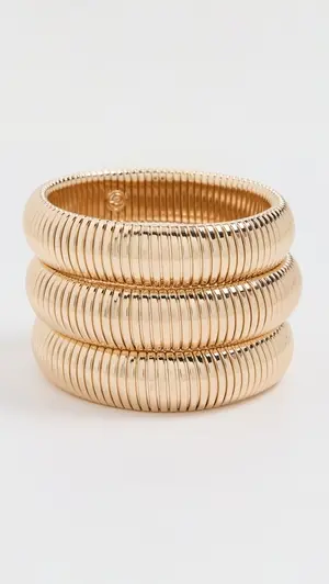 Ettika Flex Snake Chain Bracelet Set - Gold
