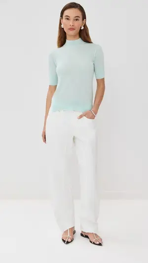 JIL SANDER Short Sleeve Crew Neck Sweater