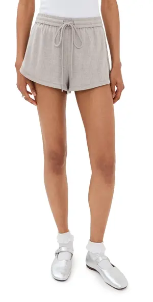 LE BOP Valerie Pointelle Shorts - Heather Grey