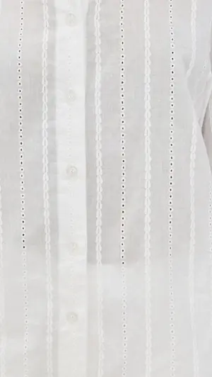 LE BOP Cecilia Long Sleeve Button Down Shirt - White