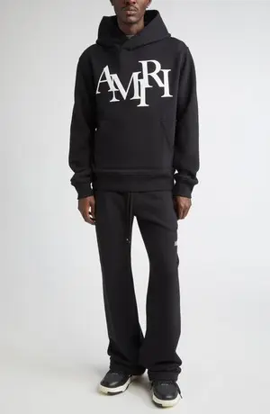 Amiri Staggered Logo Graphic Hoodie