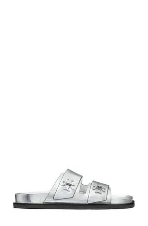 Tory Burch T Lock Sport Slide Sandal - Silver