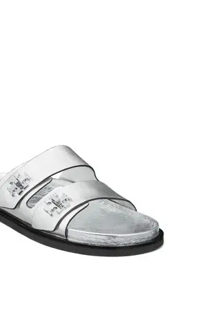 Tory Burch T Lock Sport Slide Sandal - Silver