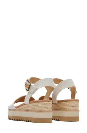Toms Diana Platform Wedge Sandal - Natural Wide Width Yarn Dye
