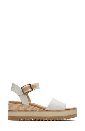 Toms Diana Platform Wedge Sandal - Natural Wide Width Yarn Dye