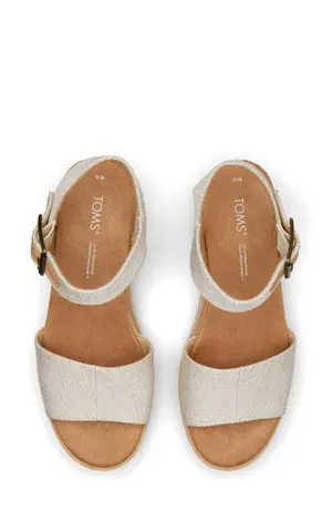 Toms Diana Platform Wedge Sandal - Natural Wide Width Yarn Dye