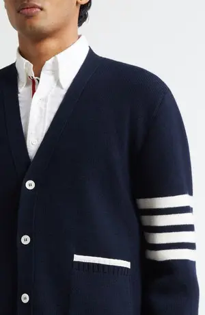 Thom Browne 4-bar Milano Stitch Virgin Wool Cardigan