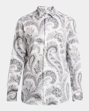 Etro Cotton Multi-paisley Dress Shirt - White Print