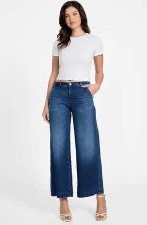 Guess Zoya Crop Wide Leg Jeans - Cheval