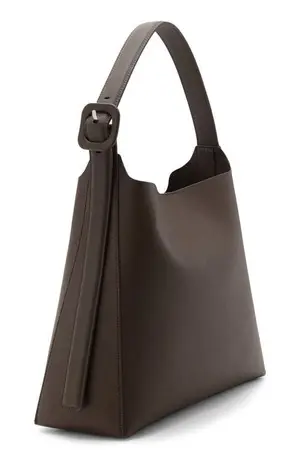 Mango Buckle Faux Leather Shopper Bag