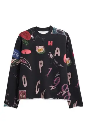HONOR THE GIFT Collage Graphic Cotton Crewneck Sweatshirt