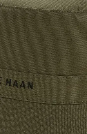 Cole Haan Embroidered Reversible Cotton Bucket Hat - Olive/ Beige