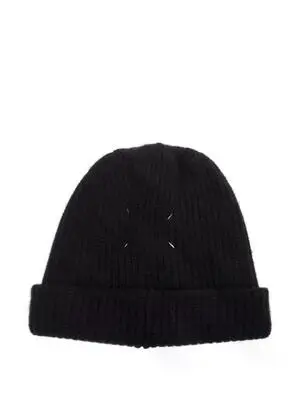 MAISON MARGIELA Knitted Beanie - Blue