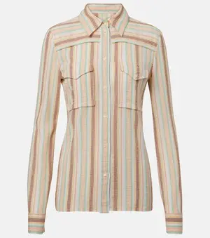 Chloé Striped Cotton Crêpon Shirt - Multicoloured