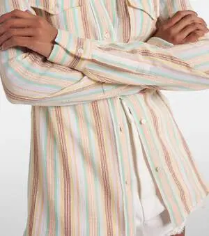 Chloé Striped Cotton Crêpon Shirt - Multicoloured