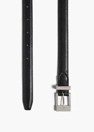 Khaite Manhattan Leather Belt With Gold Hardware - Black