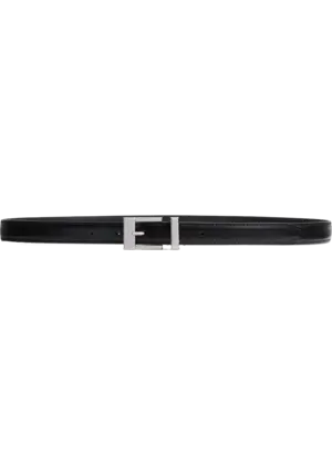 Khaite Manhattan Leather Belt With Gold Hardware - Black