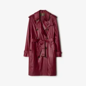 Burberry Mid-length Leather Kensington Trench Coat