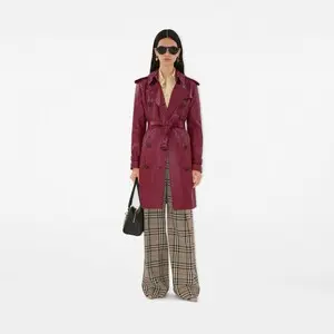 Burberry Mid-length Leather Kensington Trench Coat