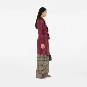 Burberry Mid-length Leather Kensington Trench Coat