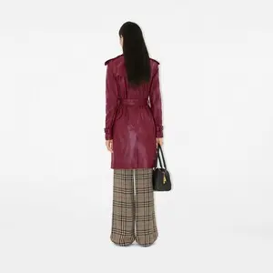 Burberry Mid-length Leather Kensington Trench Coat