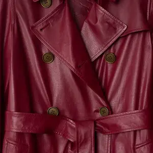 Burberry Mid-length Leather Kensington Trench Coat