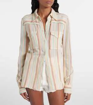 Chloé Striped Cotton Crepon Shirt