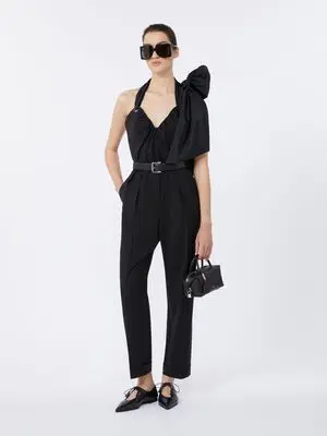 Max Mara Wool Canvas Jumpsuit - Black