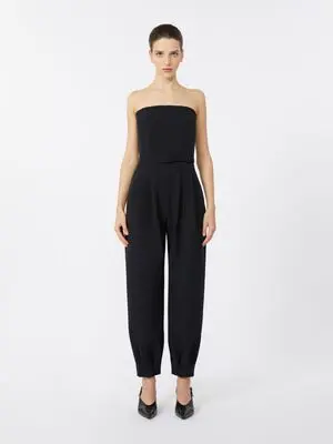 Max Mara Bonded Stretch Sable Jumpsuit - Black