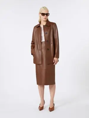 Max Mara Belted Nappa Leather Jacket